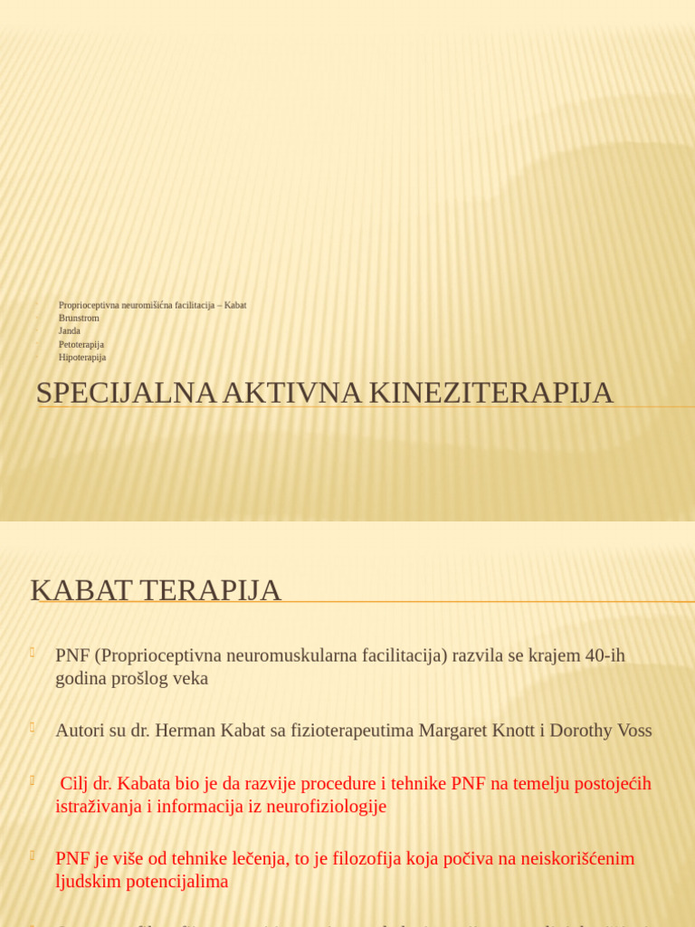 Specijalna Aktivna Kineziterapija - PPTX Drugi Deo | PDF