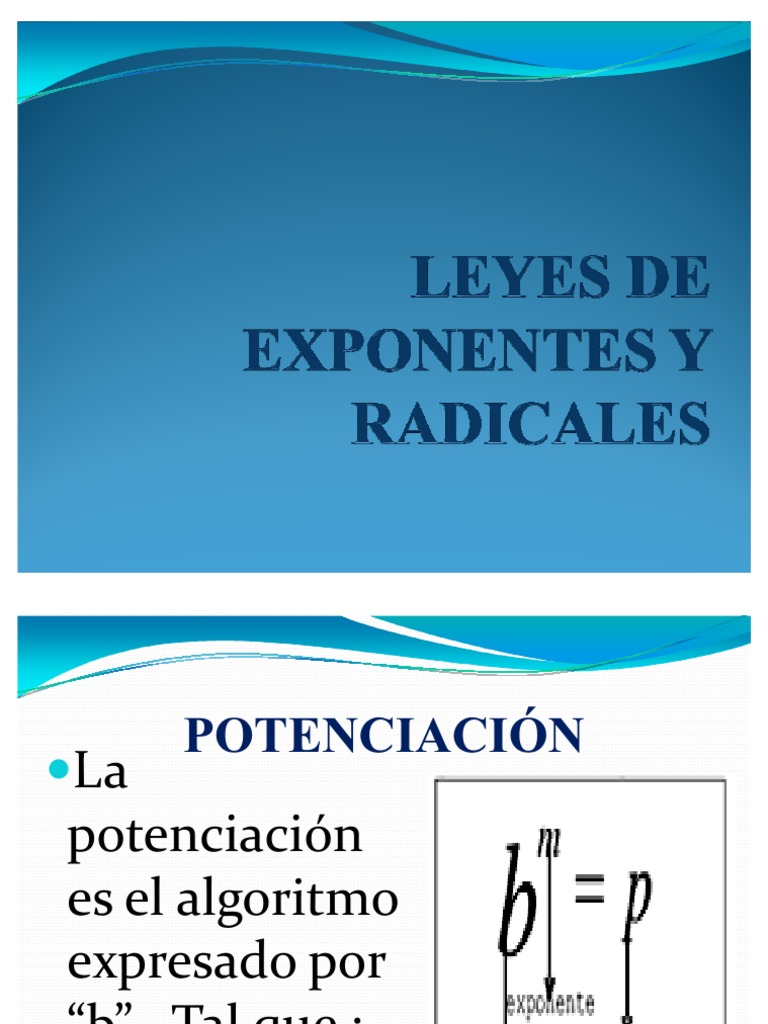 Leyes de Exponentes y Radicales | PDF | Exponenciación | Funciones y mapeos