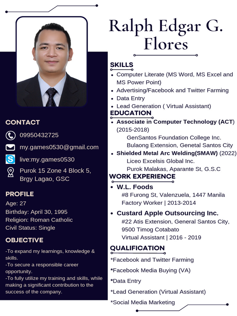 Ralph Edgar G. Flores- Resume | PDF