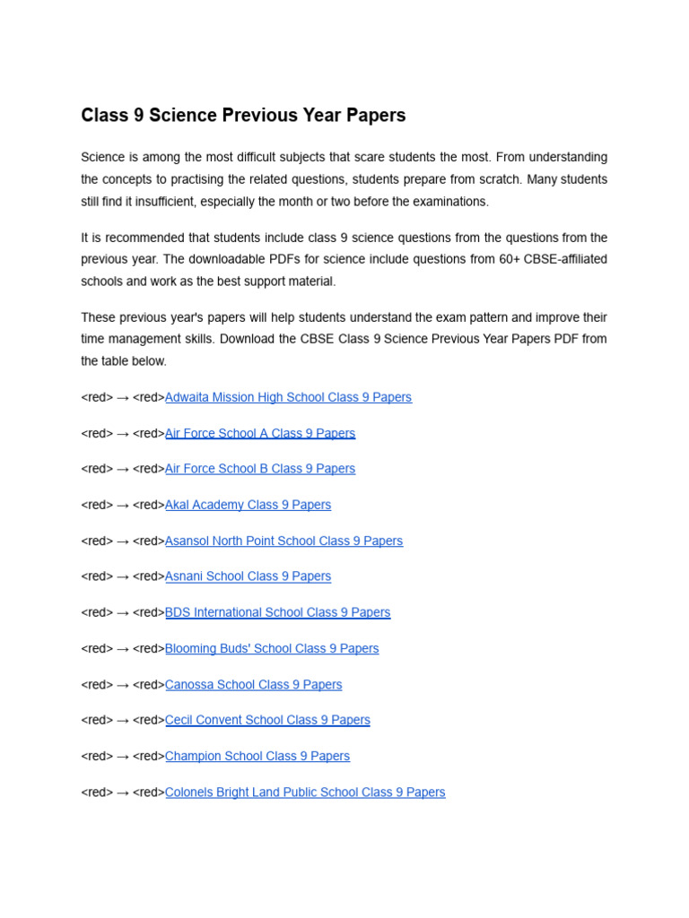 Class 9 Science Past Year Papers PDF | PDF | Force | Nature
