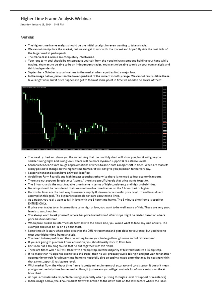 Inner Circle Trader Higher Time Frame Analysis Webinar PDF | PDF ...
