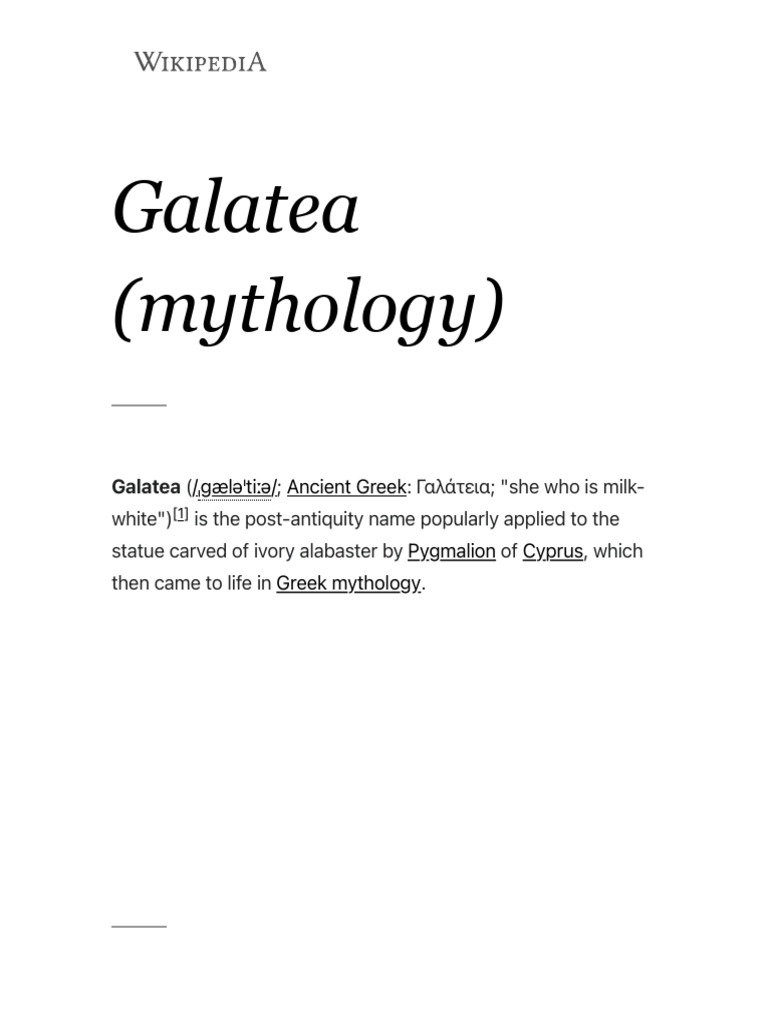 Galatea: Mythology and Origins | PDF | Aphrodite