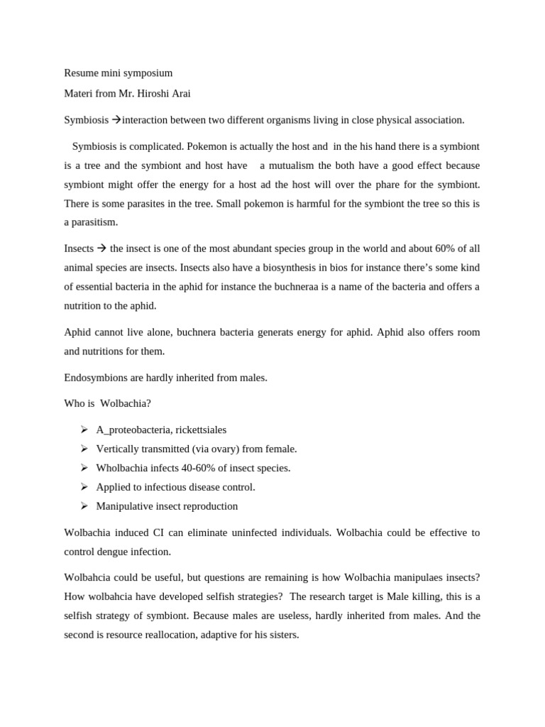 Resume Mini Symposium | PDF