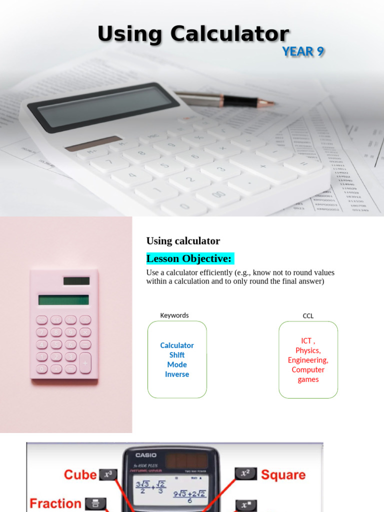 Using Calculator - Lesson 1 | PDF