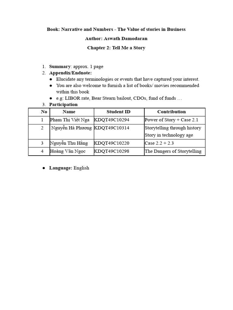 (Group 2) Chapter 2 - Narrative and Numbers | PDF | Storytelling
