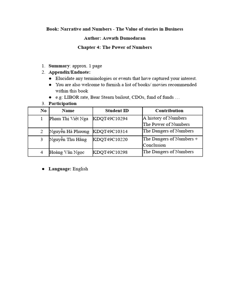(Group 2) Chapter 4 - Narrative and Numbers | PDF | Long Term Capital ...