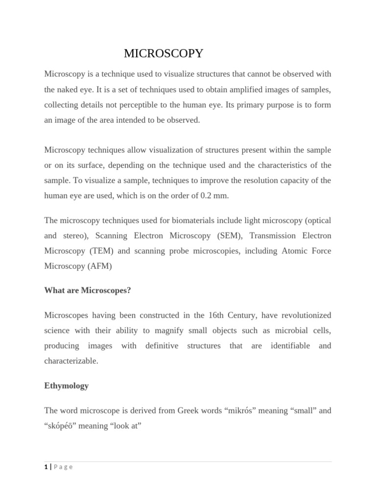 MICROSCOPY | PDF | Microscope | Electron Microscope