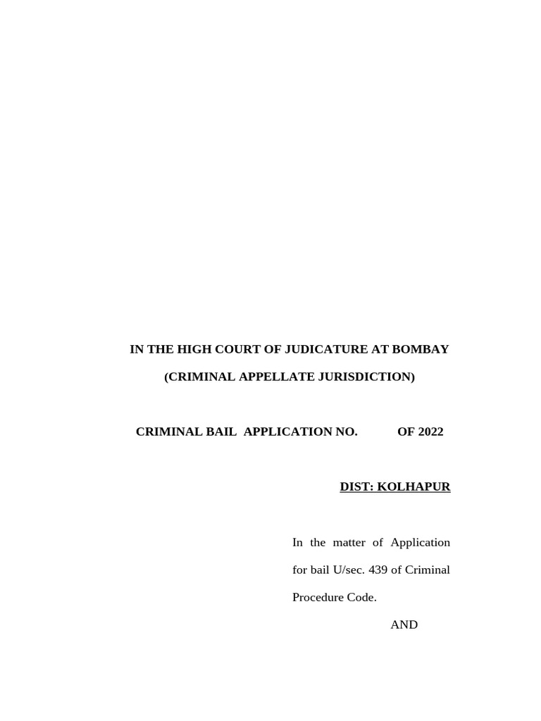 Krushna Shantaram Patil POCSO Bail Application 26.08.2022 | PDF | Bail | Crimes