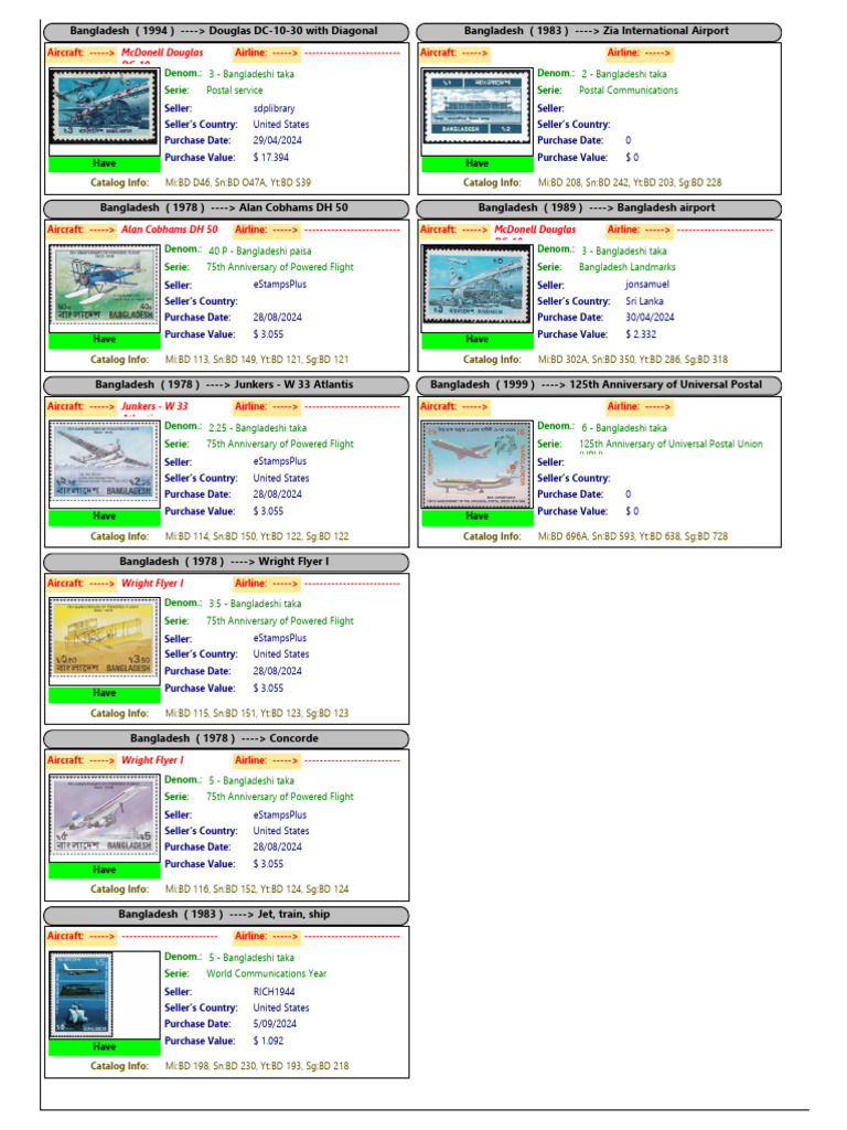 Bangladesh Stamps | PDF | Aerospace | Transport