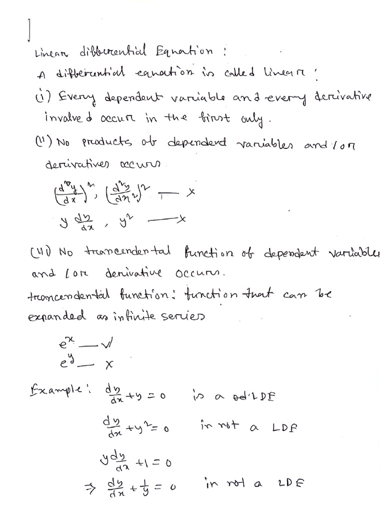 Linear Differential Equation | PDF