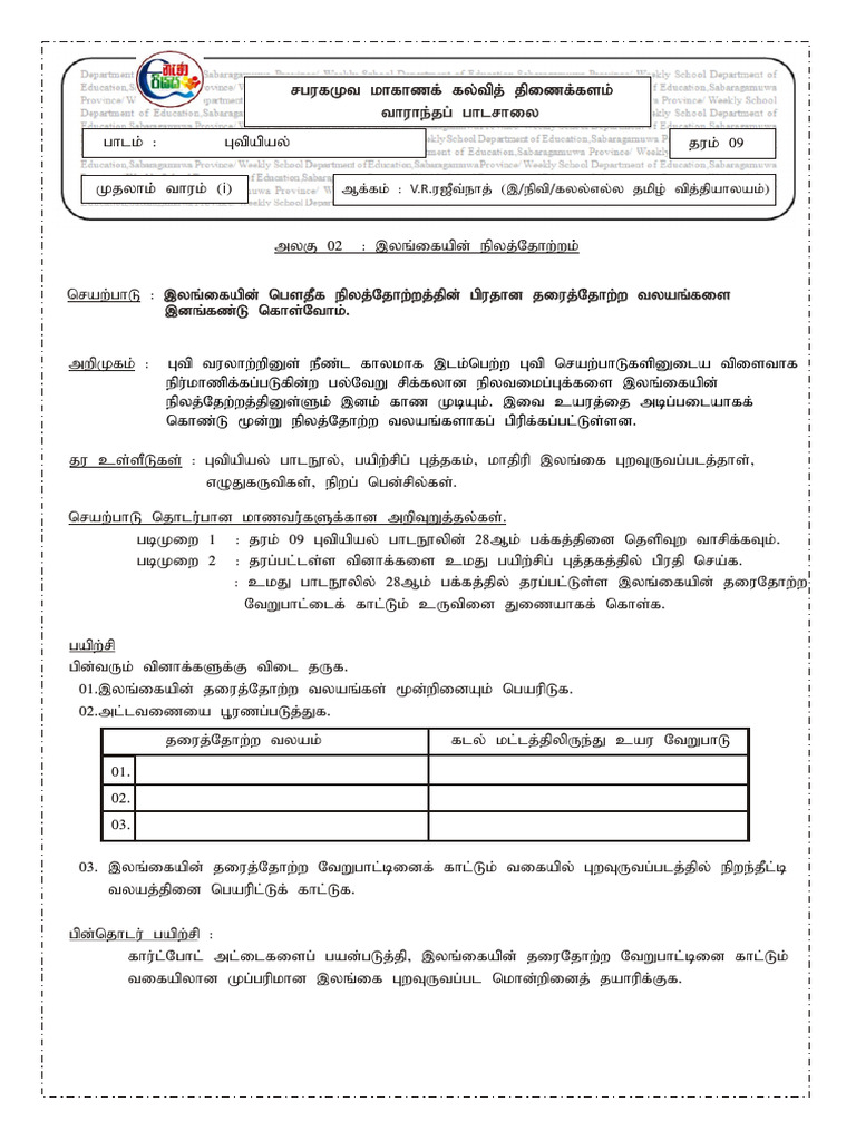 Grade 9 Geography 1st Week | PDF