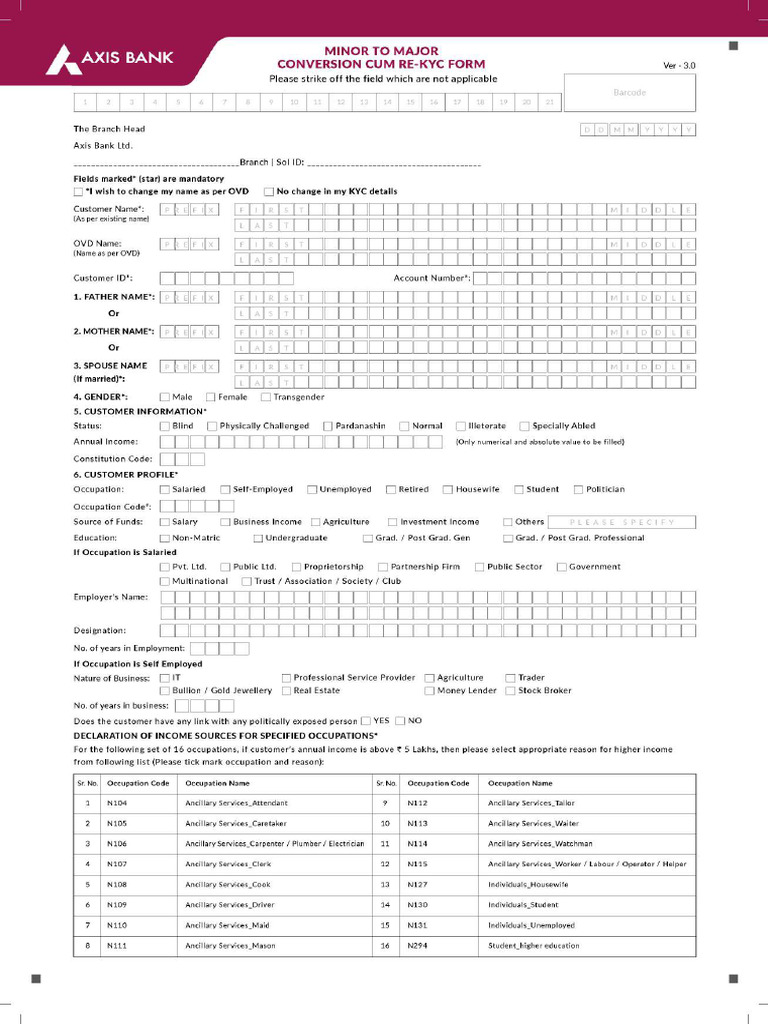 minor-to-major-conversion-cum-re-kyc-form | PDF