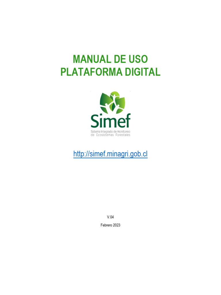 Manual de Uso Plataforma SIMEF 2023 | PDF | Los bosques | Chile