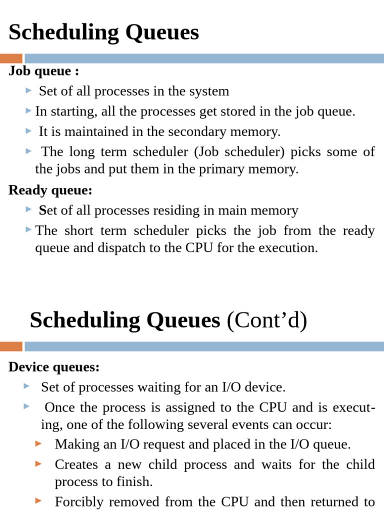 Understanding Scheduling Queues | PDF | Scheduling (Computing) | Process (Computing)