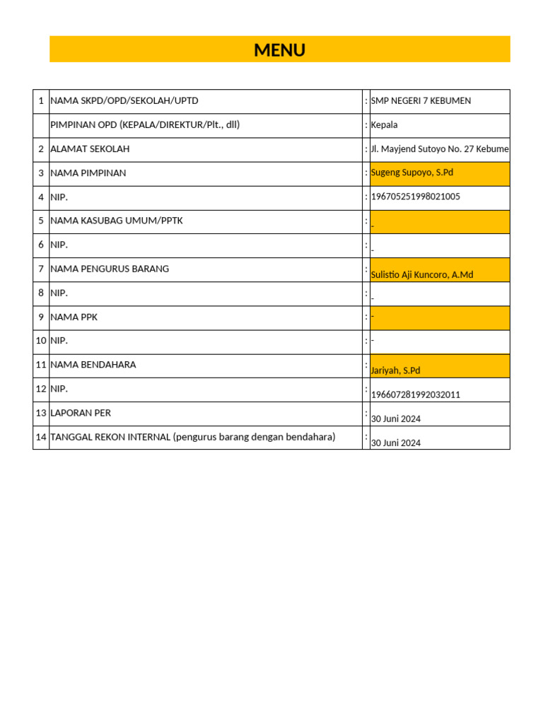 Laporan Mutasi Smp7 | PDF