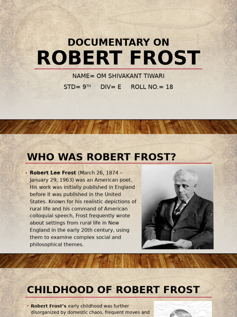 Documentary On ROBERT FROST | PDF | Poetry