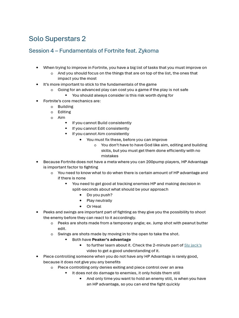 Fundamentals of Fortnite | PDF