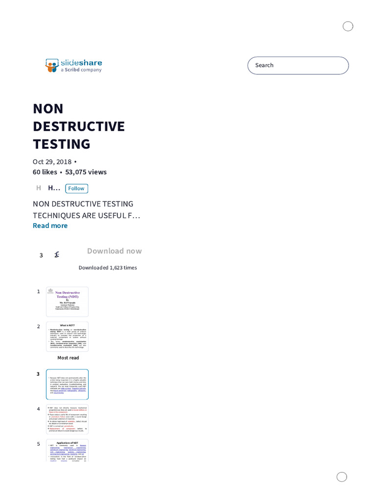 Non Destructive Testing Overview | PDF | Nondestructive Testing ...