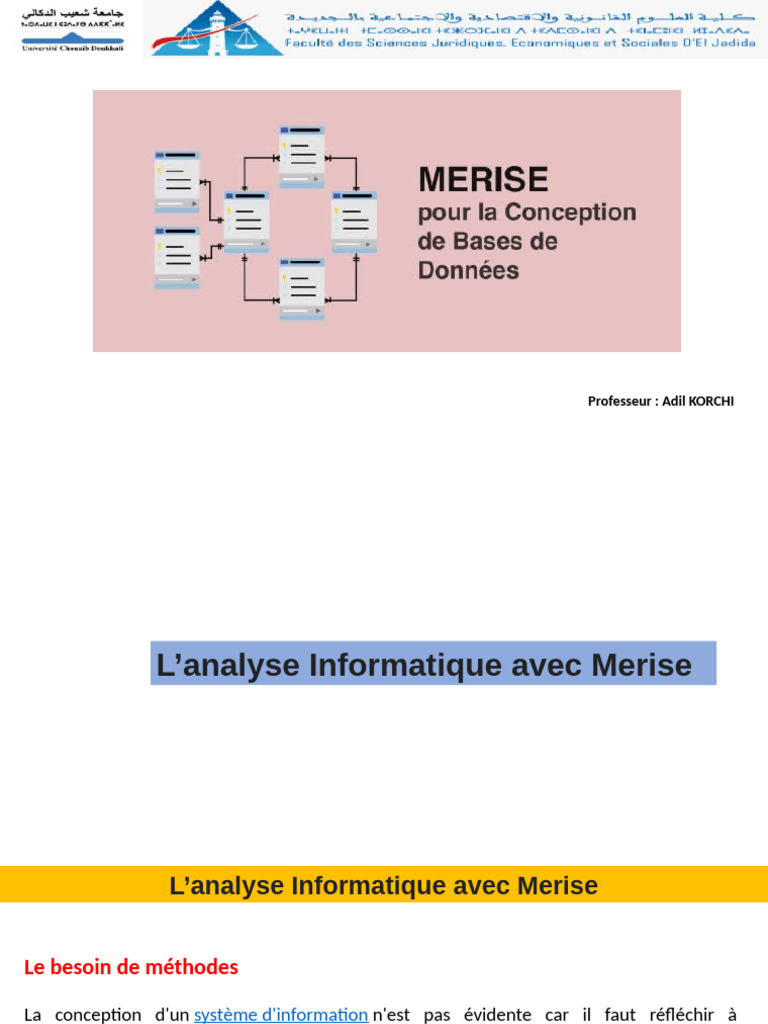 Presentation Merise | PDF | Ingénierie des systèmes | Informatique