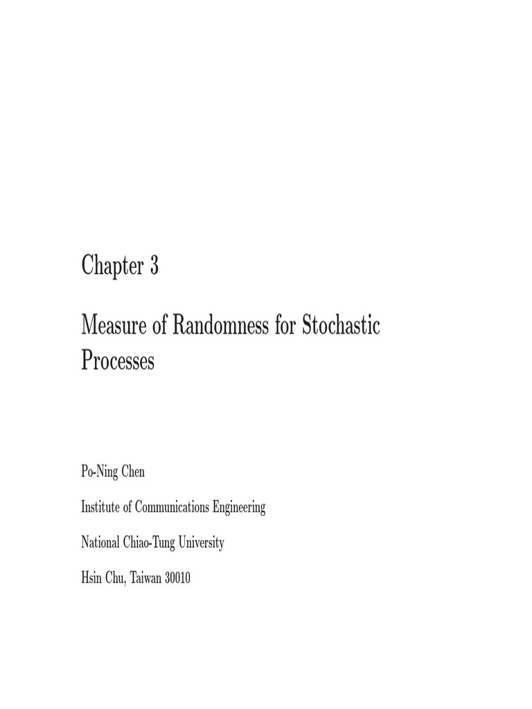 Measure of Randomness For Stochastic Processes | PDF | Data Compression | Random Variable