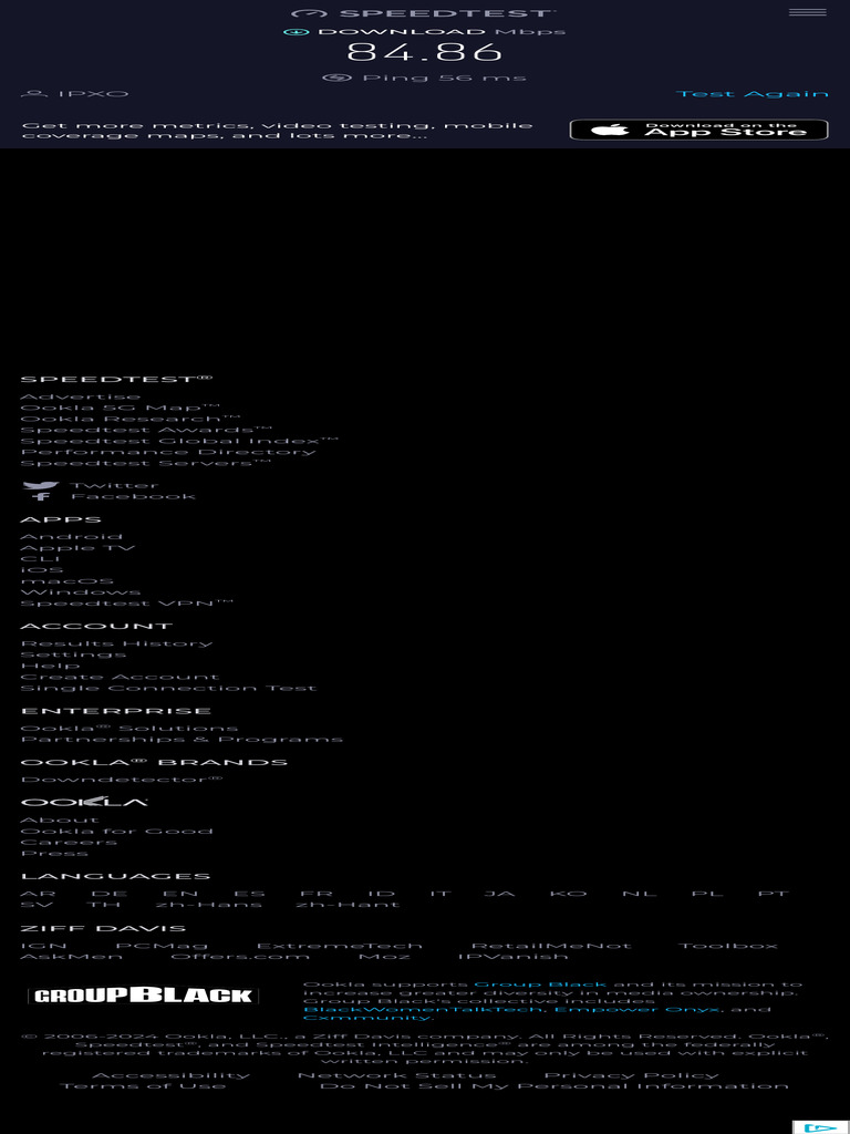Speedtest by Ookla - The Global Broadband Speed Test | PDF