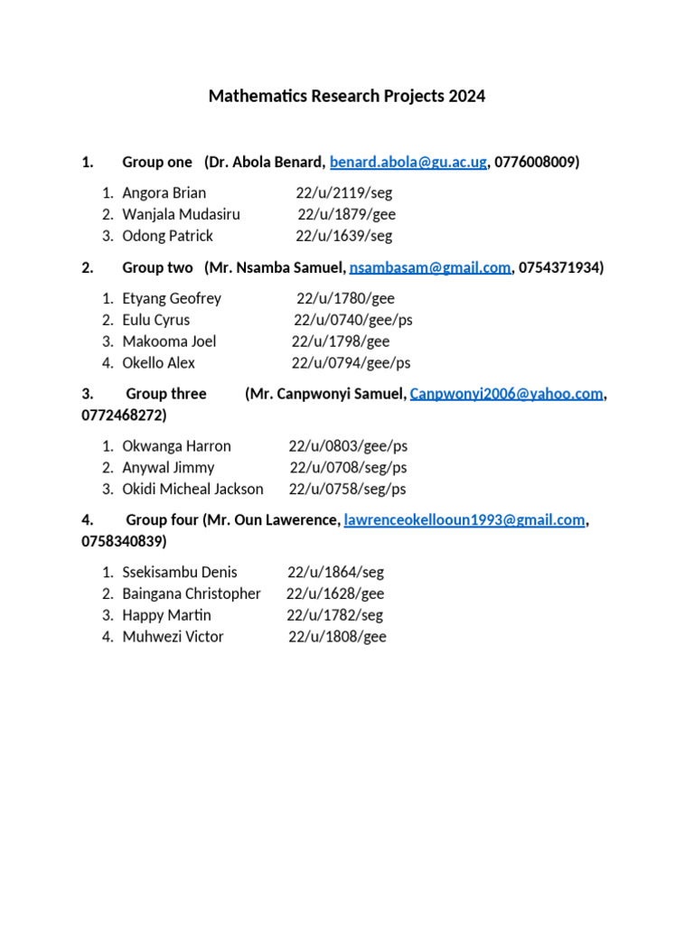 Mathematics Project Research - 2024 | PDF