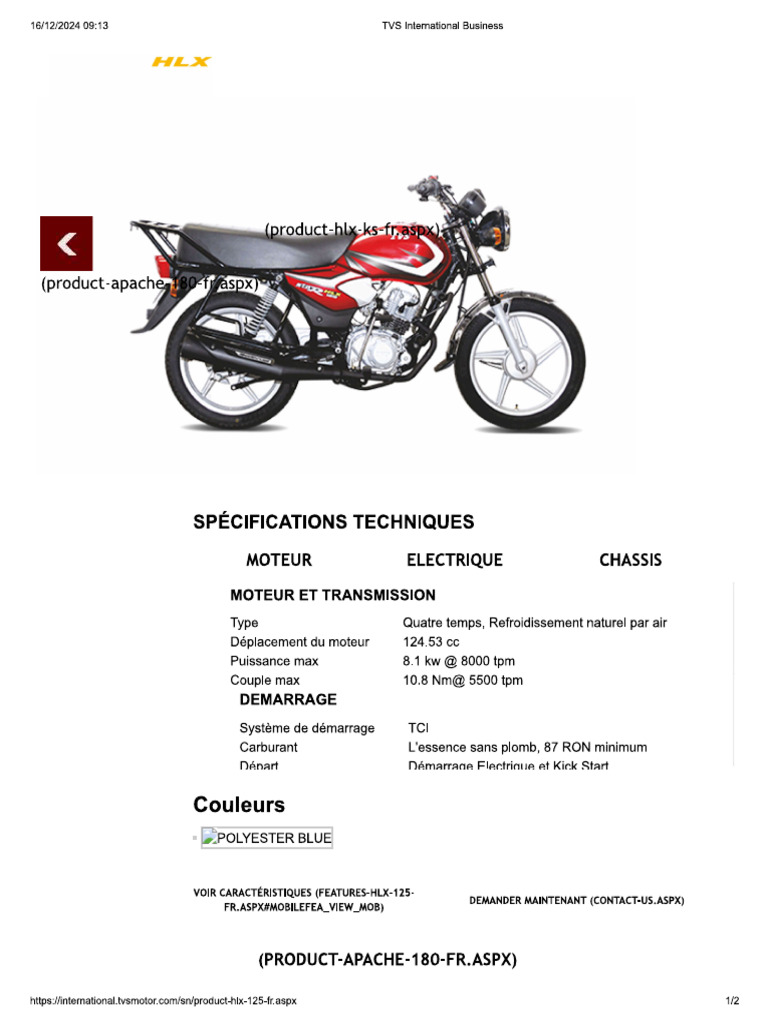 Tvs Star HLX 125 | PDF
