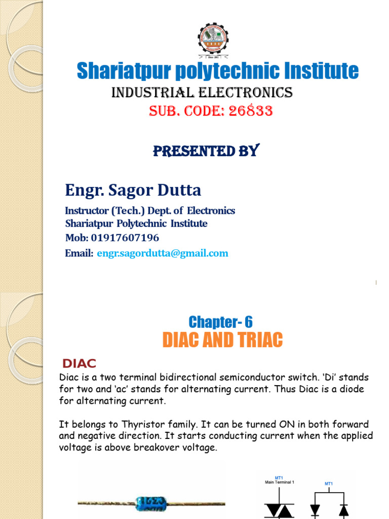 Diac and triac | PDF | Semiconductor Devices | Semiconductors