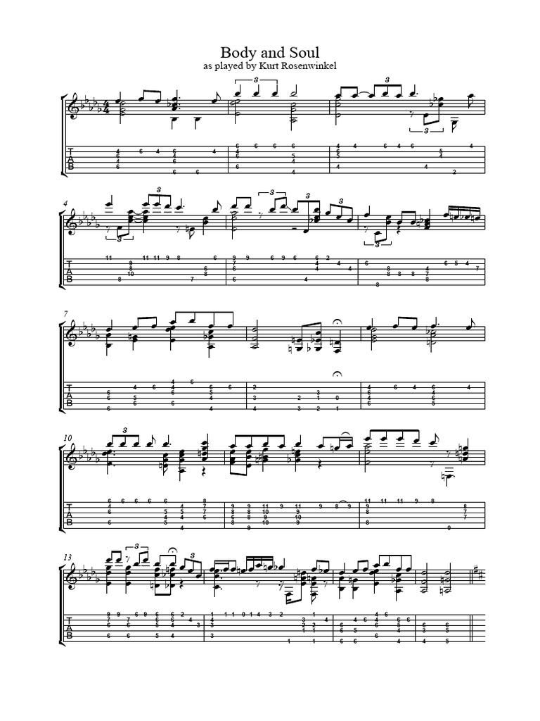 Body and Soul - Kurt Rosenwinkel | PDF