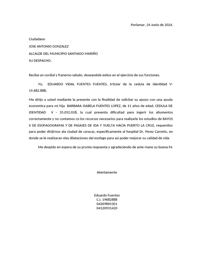 Carta de Peticion ZODI | PDF