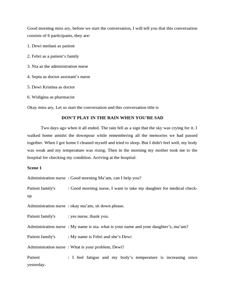 Conversation Kelompok 1 Pdf Pharmacy Medicine