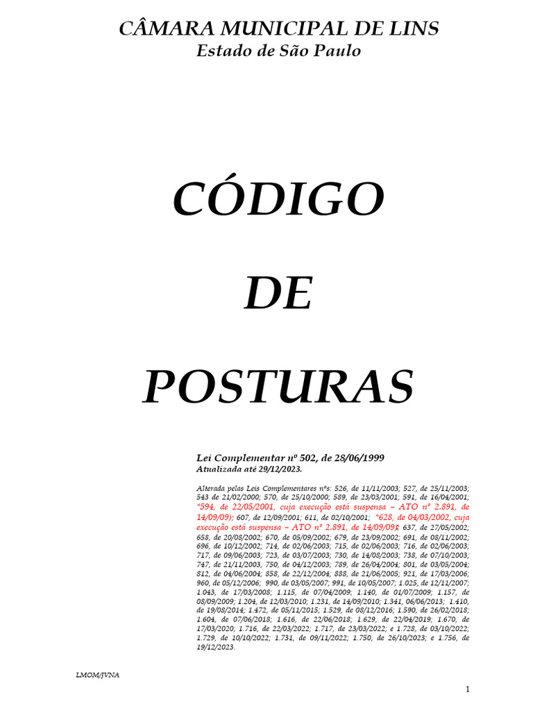 Codigo de Posturas | PDF | Desperdício | Tráfego