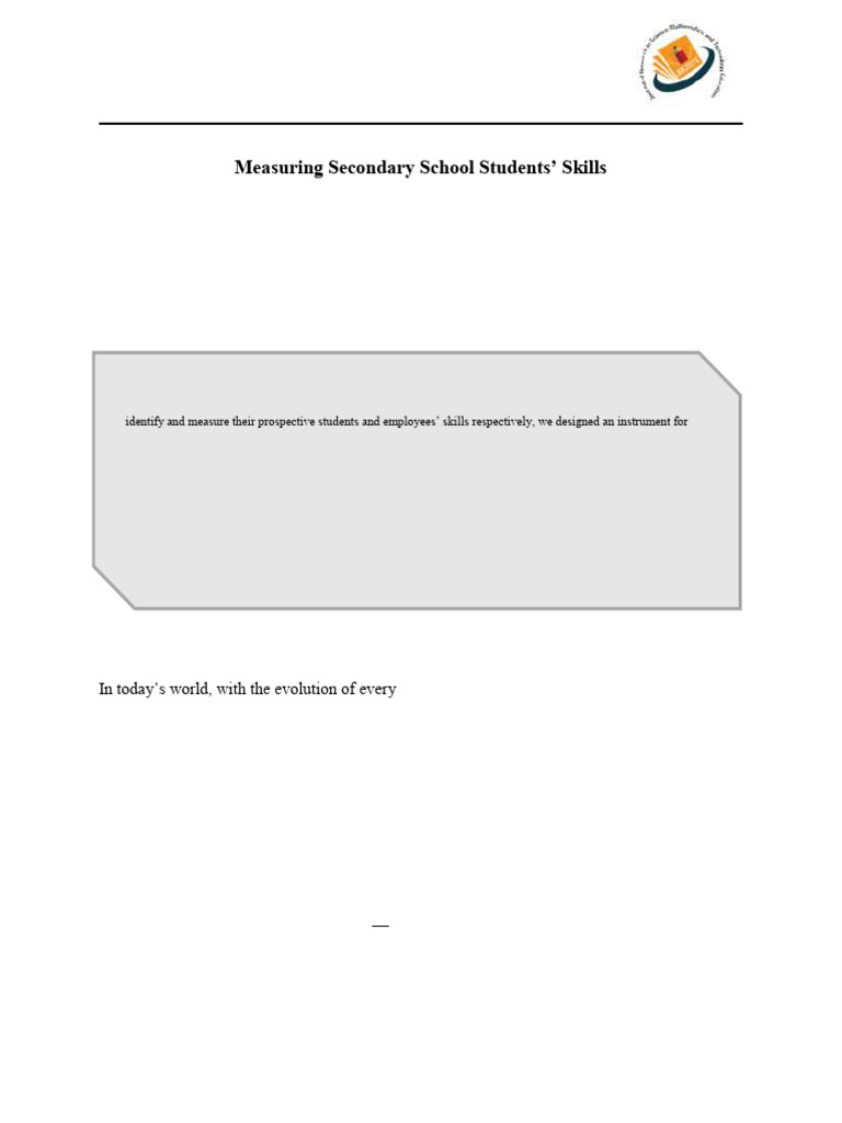The Development and Validation of a 21st Century Skills Instrument ...