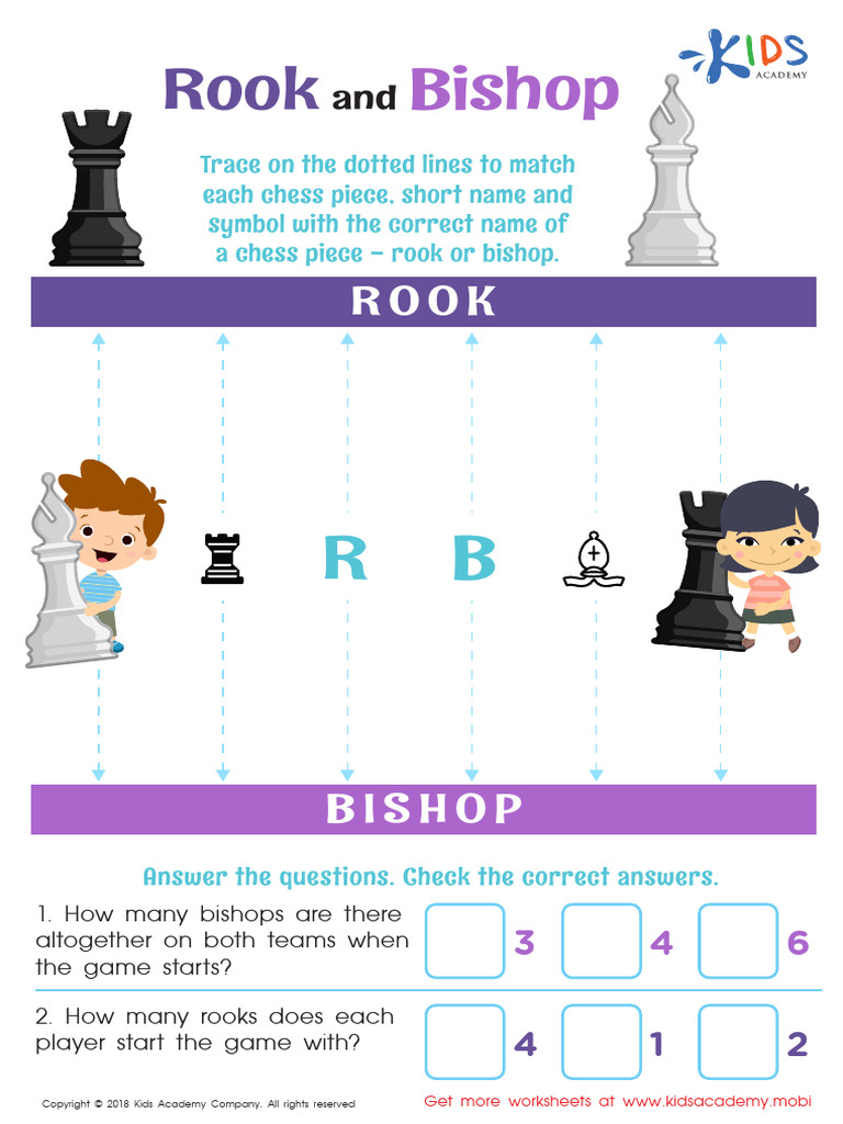 Grade 1 Rook and Bishop Worksheet | PDF