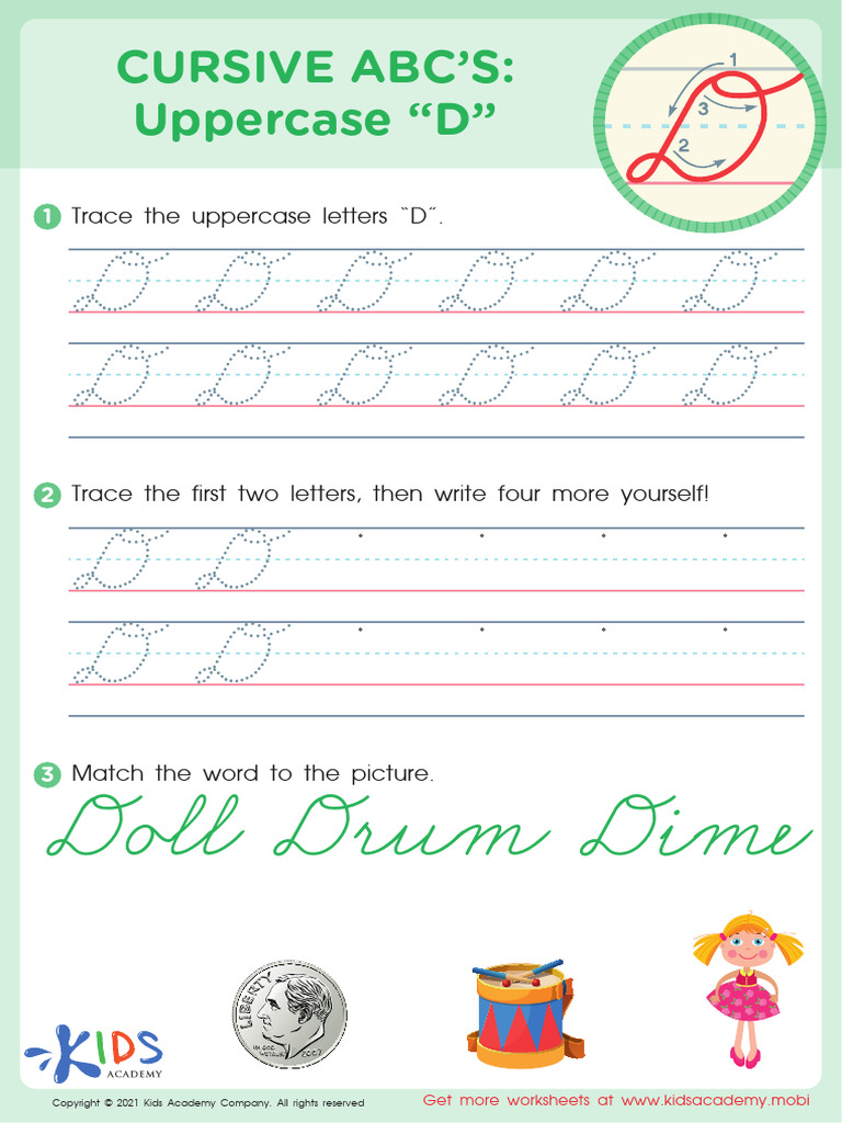 Grade 3 Cursive Abcs Uppercase d | PDF