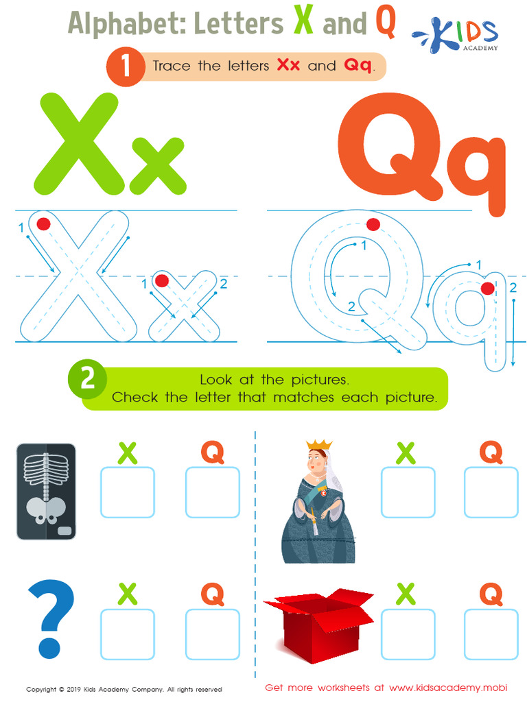 Preschool Letters X and Q Tracing Worksheet | PDF