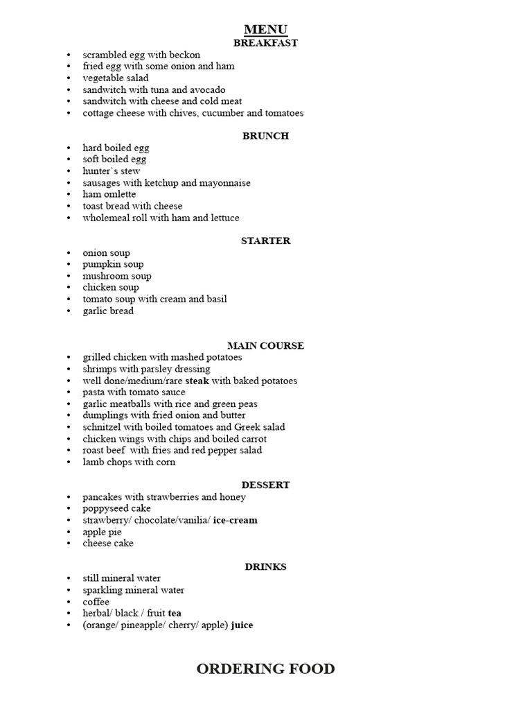 menu restaurant | PDF | Salad | Soup