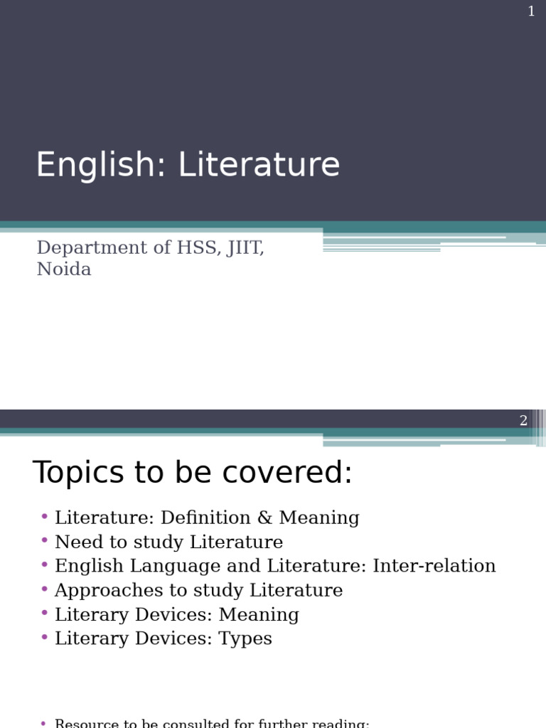 Lecture 11 - Literary Devices | PDF