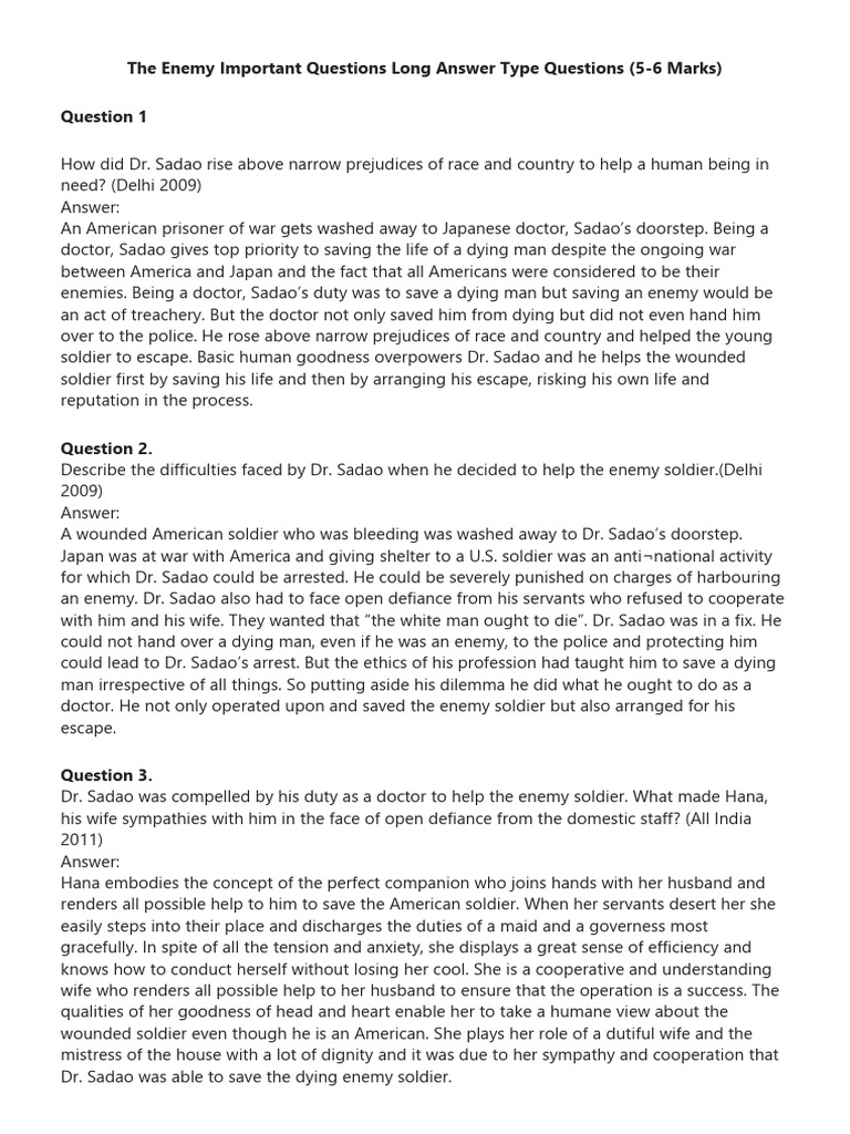Dr. Sadao's Moral Dilemma in War | PDF