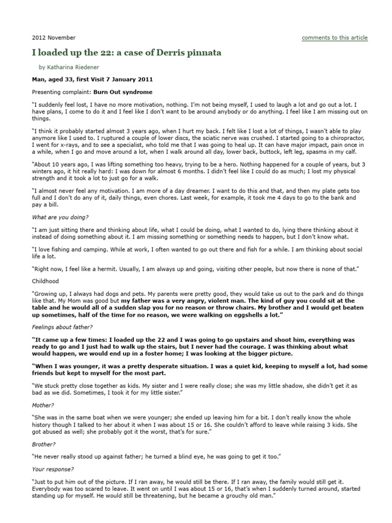 I Loaded Up The 22 - A Case of Derris Pinnata | PDF | Poverty | Poverty ...