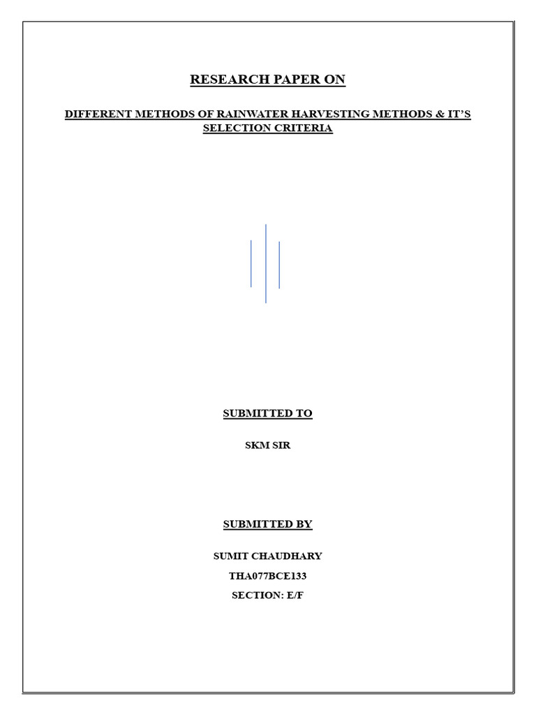 DIFFERENT METHODS OF RAINWATER HARVESTING | PDF | Surface Runoff ...