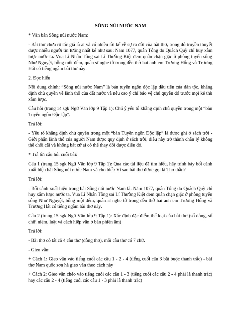 Sông Núi Nư C Nam | PDF