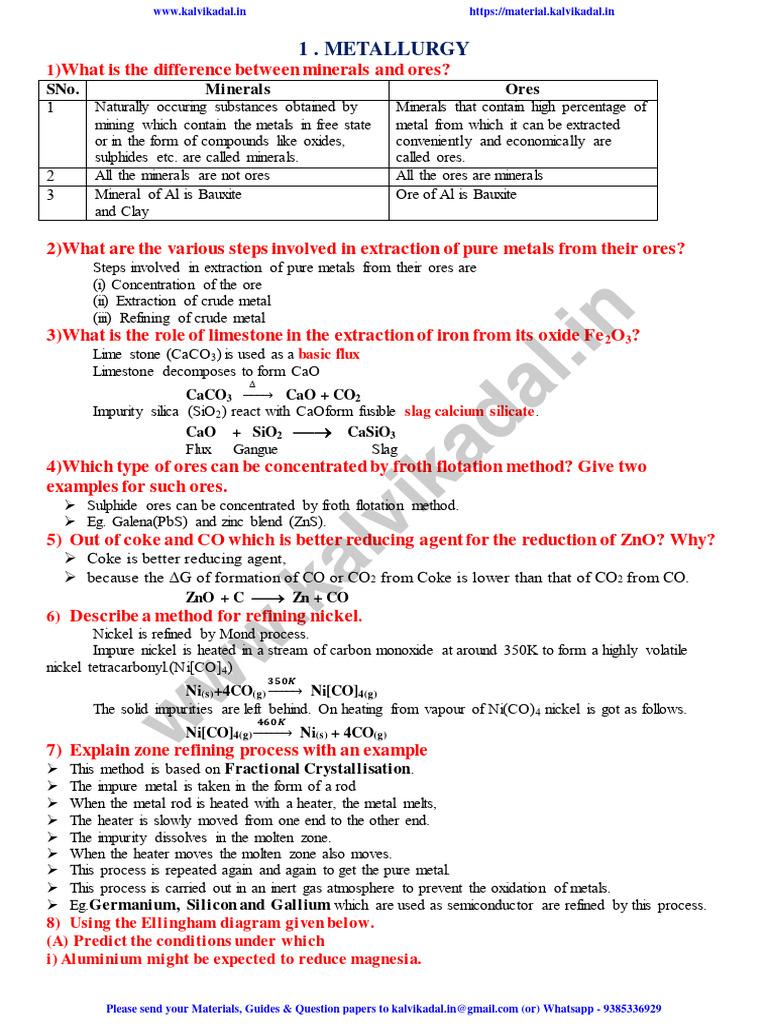 12th Chemistry English Medium Full Study Material 2022 | PDF | Chlorine ...