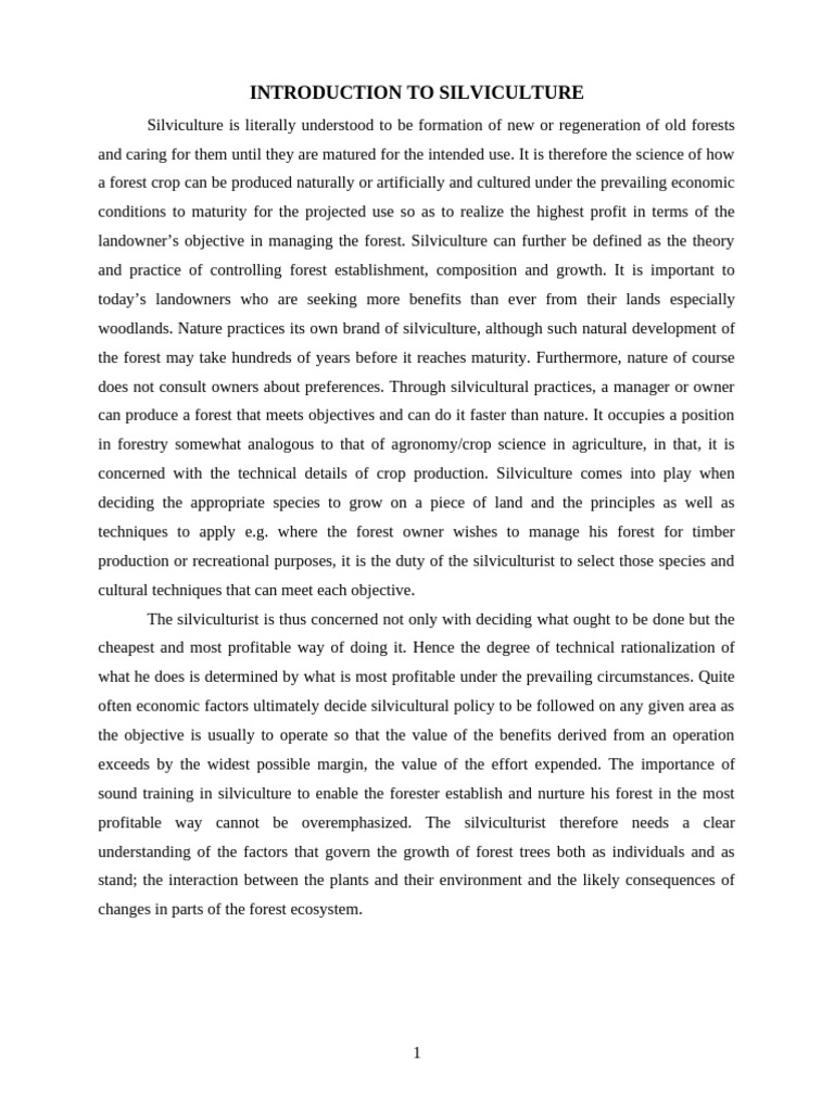 FWM 211 Note Silviculture | PDF | Sowing | Forests