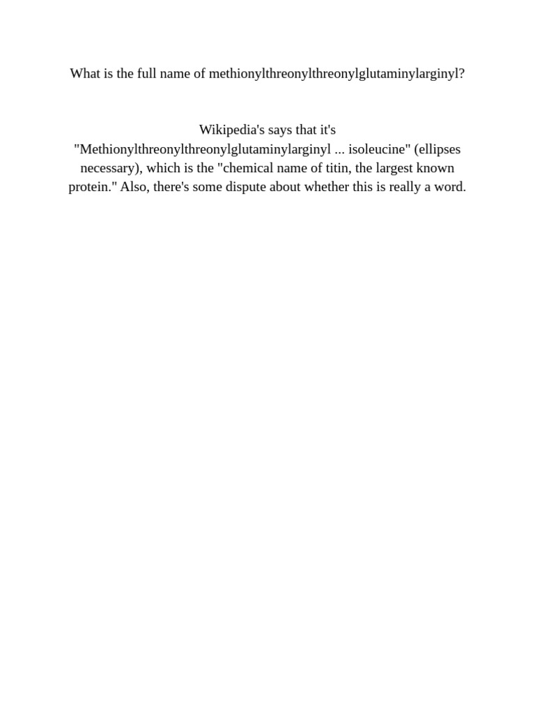 Full Chemical Name of Titin | PDF
