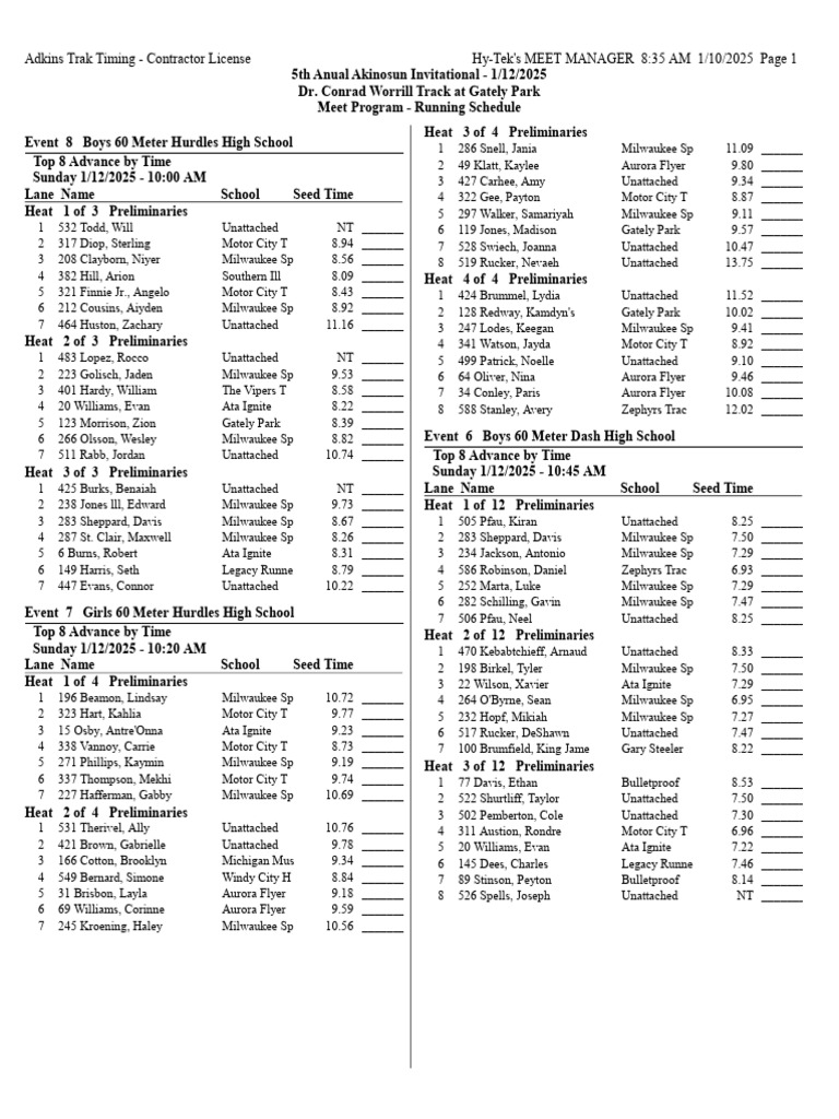 Akinosun Invite Track Program | PDF