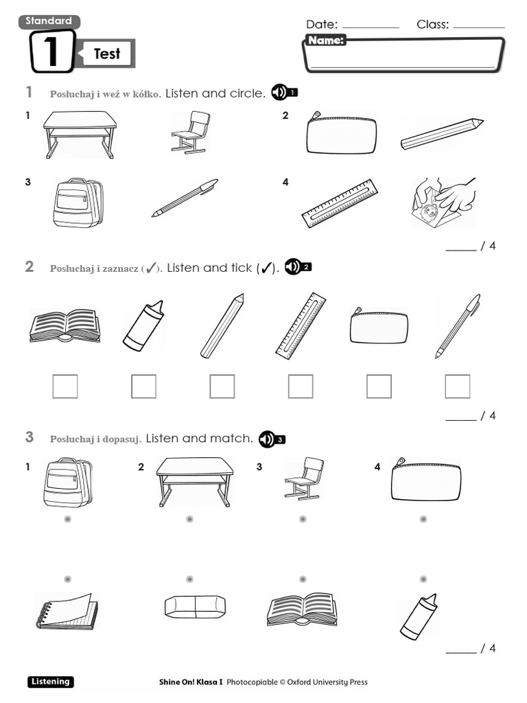 01 SO 1 U1 Test Standard | PDF
