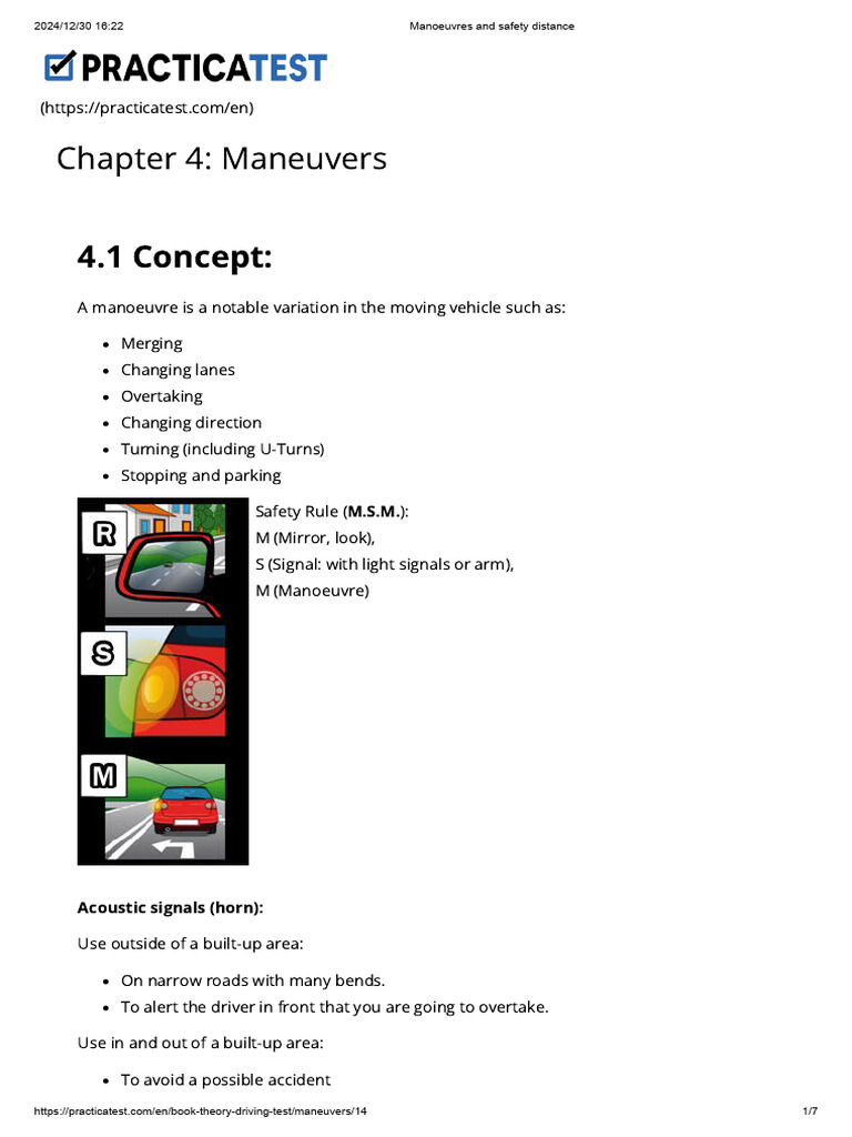 4. Maneuvers | PDF | Traffic | Road