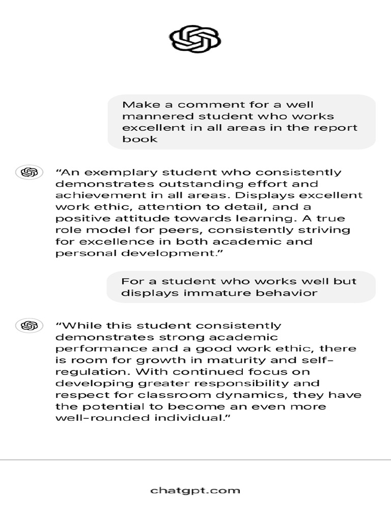 Student Excellence Comment | PDF