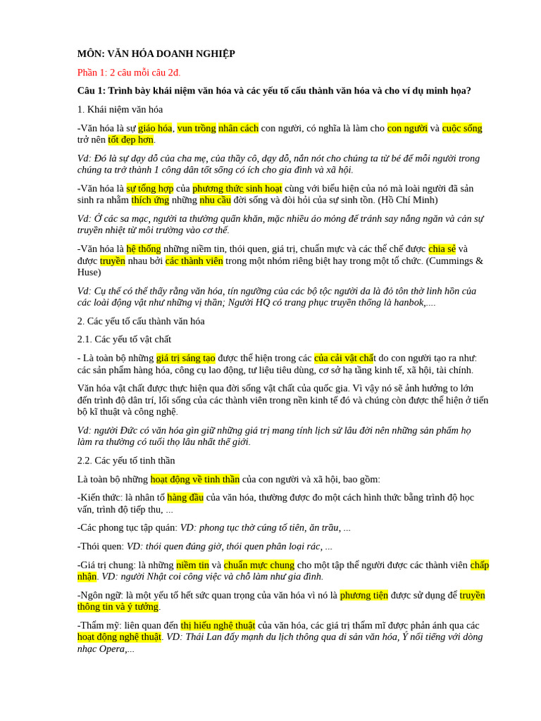 Đề cương VHDN | PDF